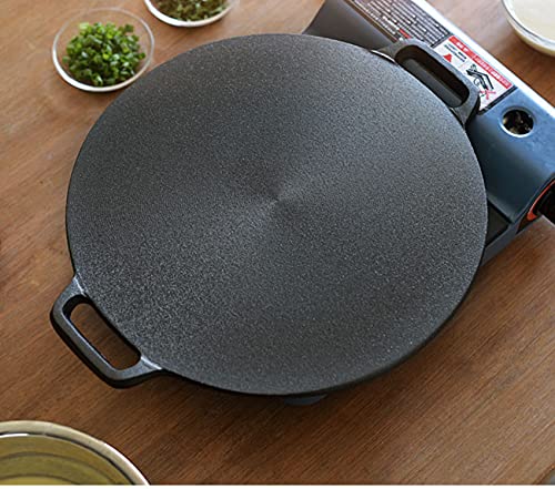 Bruntmor Pre Seasoned Cast Iron 12 inch Crepe Pan Set - 5 Piece Kitchen Pancake Grill Pan, Camping Skillet, Pizza Pan, Fry Pan
