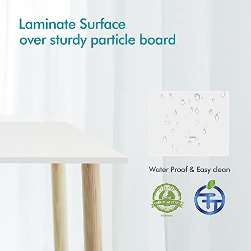 Kaboon Solid Color Table Top 60x24 inches, Tabletop for Sit Stand Desk, Reversible Melamine Top,Double Desks Home Office(59.1"x23.62", White)