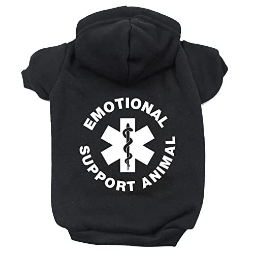 Emotional Support Animal (ESA) Pullover Fleece Lined Dog Hoodie (Hooded Sweatshirt) Assorted Colors