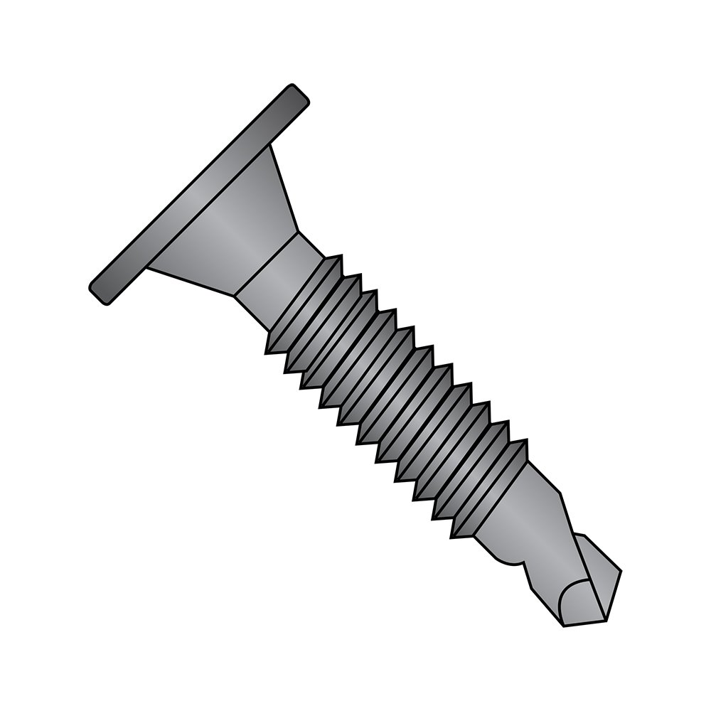 Small Parts 1024KWAFMSBZ Steel Self-Drilling Screw, Black Zinc Plated Finish, Wafer Head, Phillips Drive, #3 Drill Point, #10-24 Thread Size, 1-1/2" Length (Pack of 50)