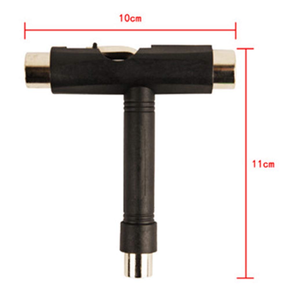 Biowlucn All-in-One Skate Tools Multi-Function Portable Skateboard T Tool Accessory with T-Type Allen Key and L-Type Phillips Head Wrench Screwdriver