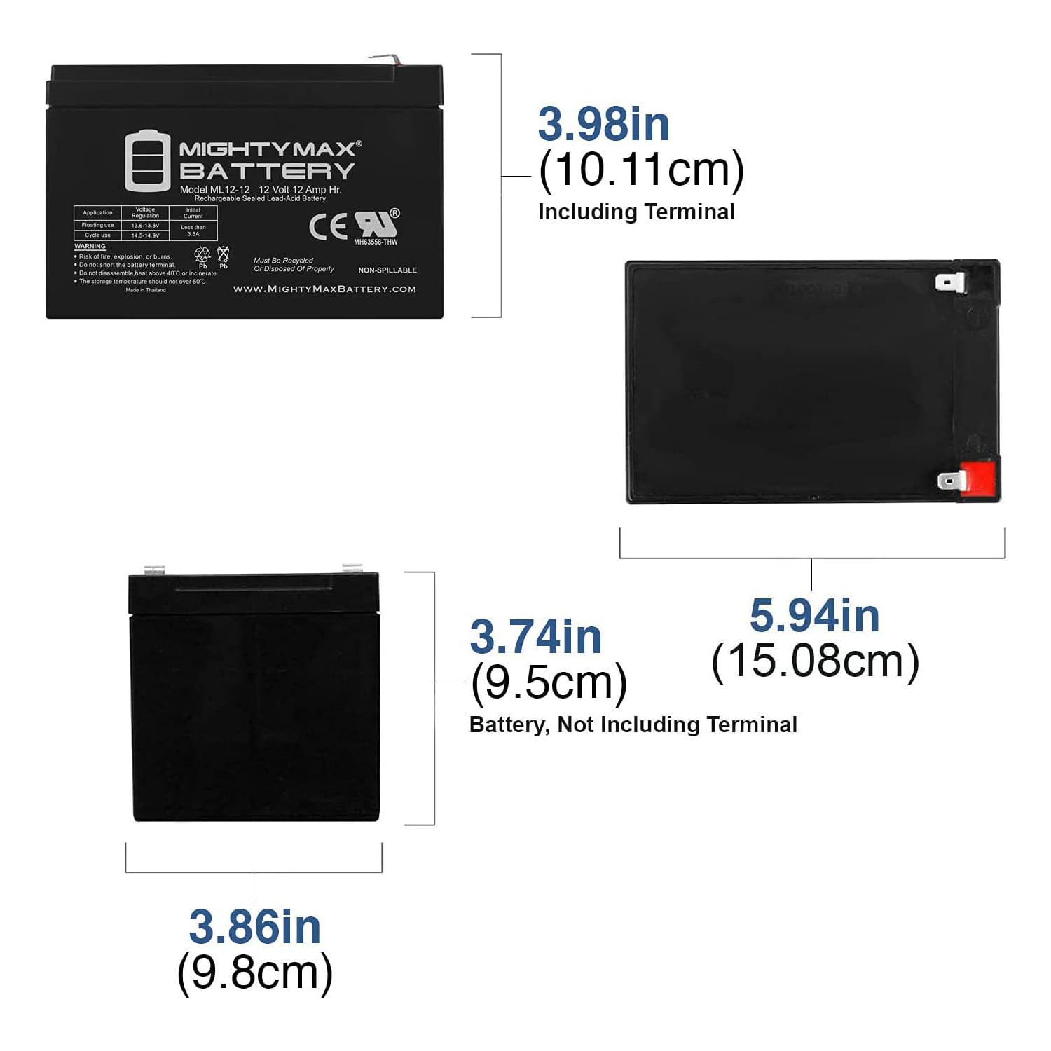 Mighty Max Battery 12V 12Ah F2 UPS Battery Replaces Genesis NP12-12T, NP 12-12T - 2 Pack