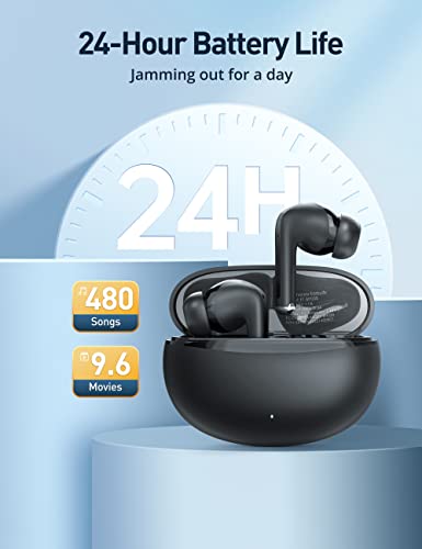 Gsoemon Active Noise Cancelling Wireless Earbuds, Bluetooth 5.3 Headphones, Enhanced Bass, 35dB Noise Cancelling Earphones, 24H Playtime, IPX5 Waterproof, Pass-Through Mode, 4 Mic ENC, 3 EQ