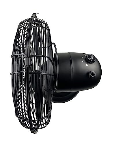 Good Housekeeping 92603 12" Retro Table Fan in Matte Black