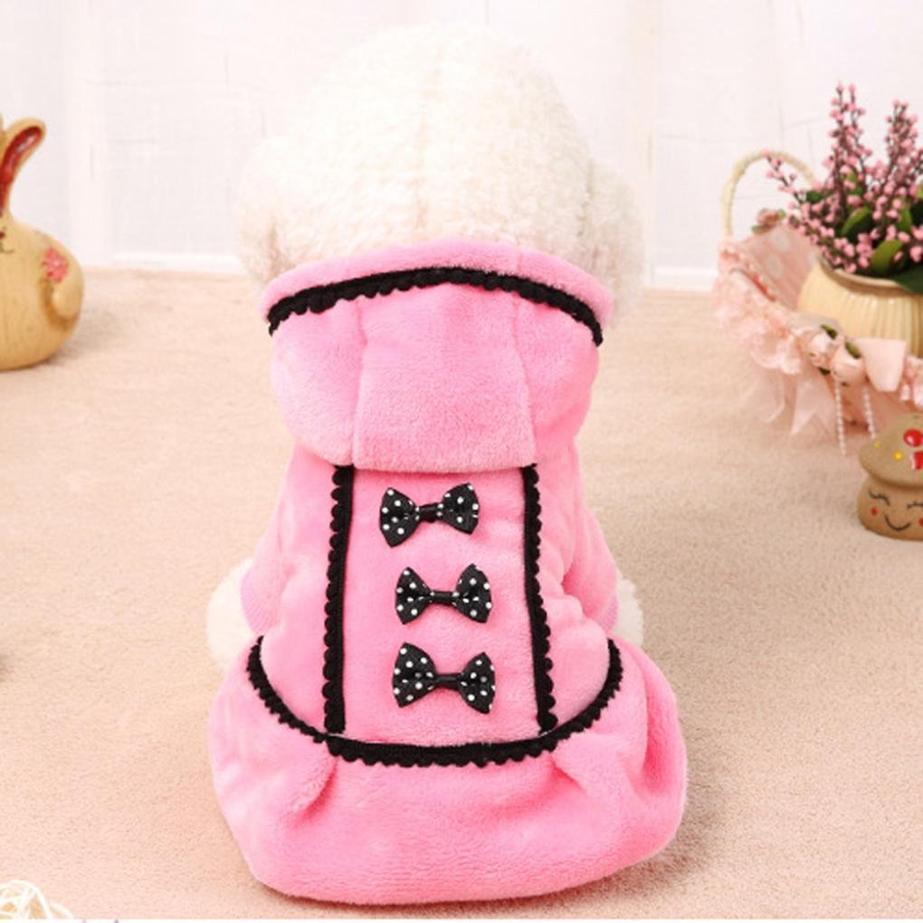 IEason Pet Clothes, 2017 Dog Coat Jacket Pet Supplies Clothes Winter Apparel Puppy Costume (S, Pink)