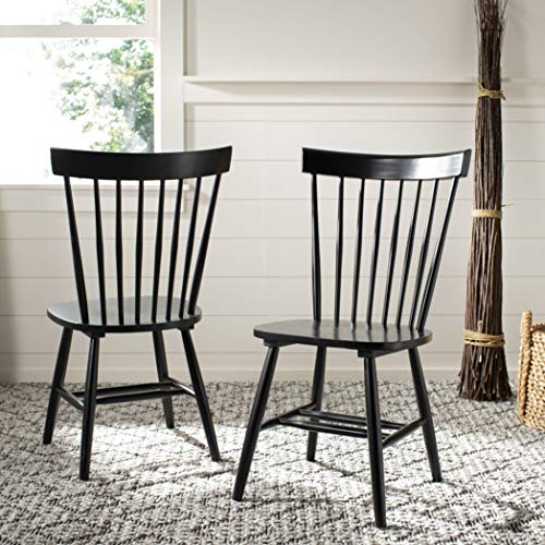 Safavieh American Homes Collection Parker Country Farmhouse Wood Black Spindle Side Chair (Set of 2)