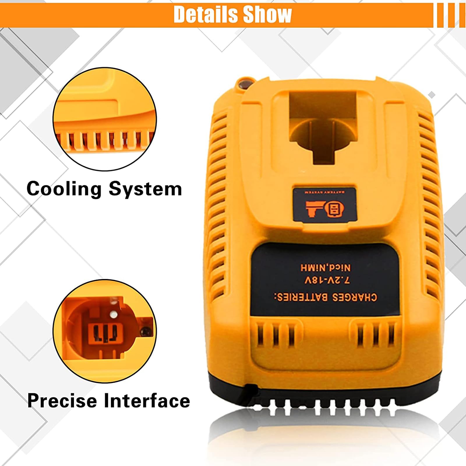 DC9310 Battery Charger for Dewalt 7.2V-18V Battery DC9096 DC9098