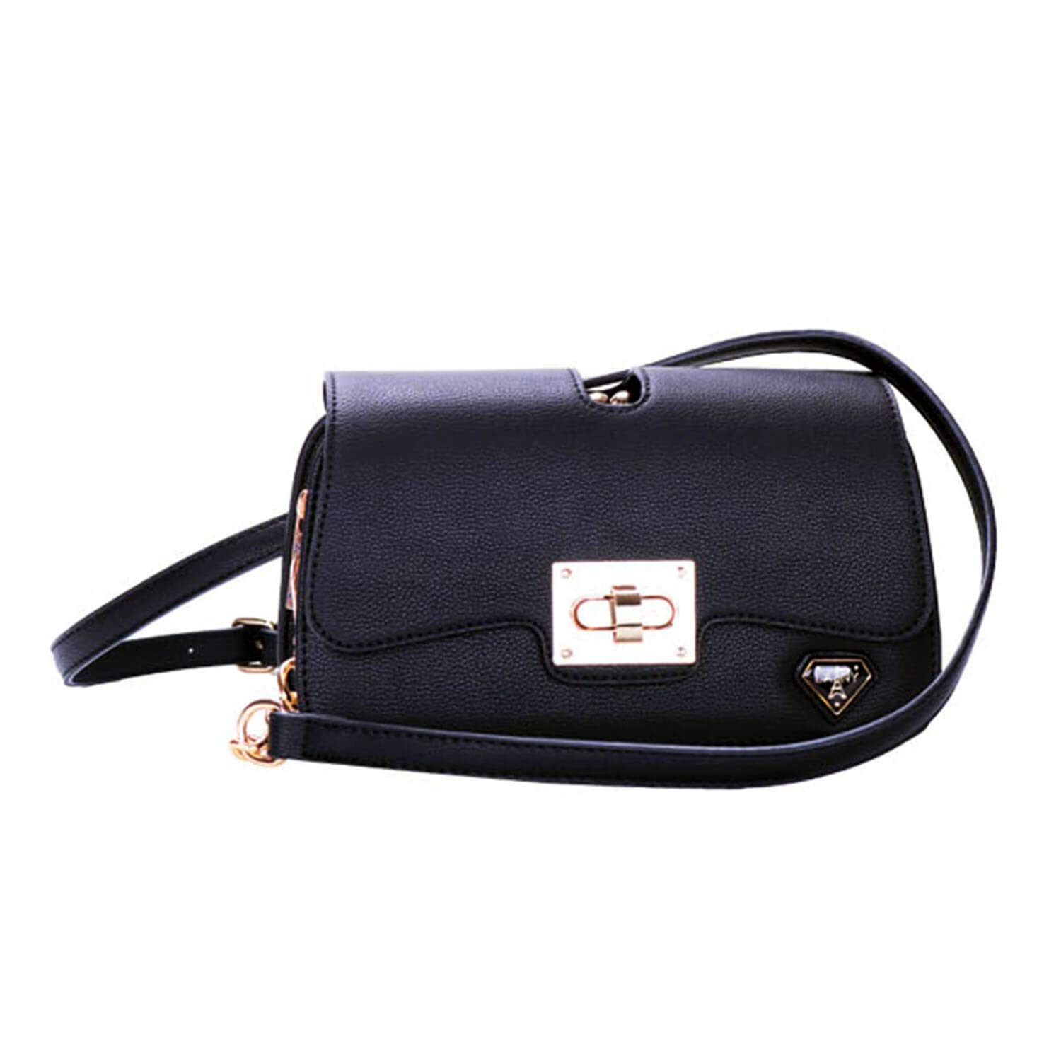 LANY "Daria Twist Lock Multi Compartment Cross Body Handbag (black)