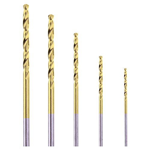 HSS Micro Titanium Coated Twist Drill Bit Set, High Speed Steel Jobber Length Drill, Split Point, 50 PCS Drill Bits Tools, 1/32" to 7/64"(0.8,1.6,2.0,2.5,3.0) for Wood Plastic and Metal