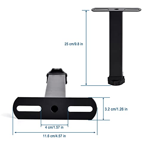 Bed Adjustable Legs, 9.8inch Metal Furniture Support Legs Foot Retractable Heavy Duty Bed Center Frame Height Slat Support Leg for Cabinet Sofa Platform Bed Frame Replacement Parts 1 Pcs (Black )
