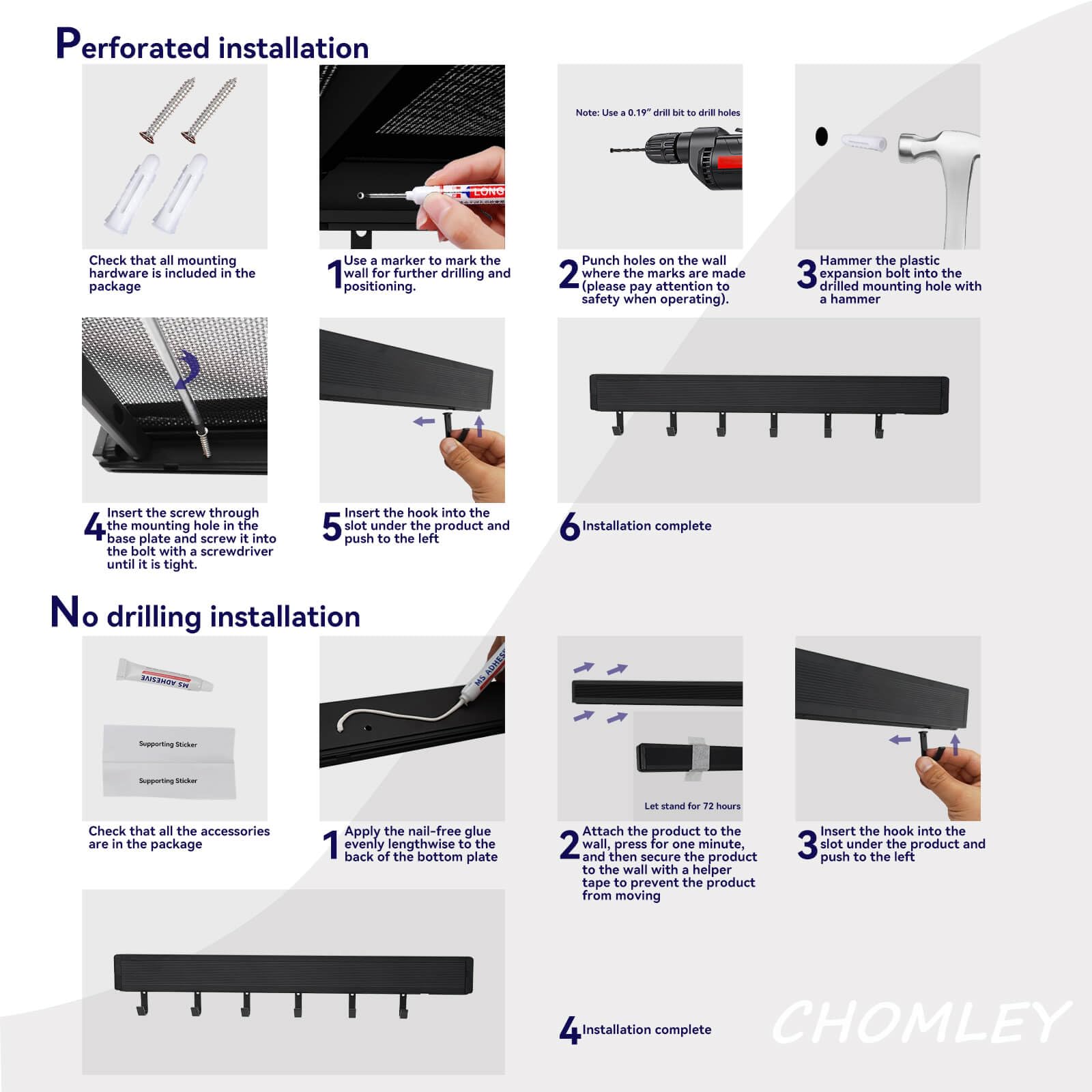 CHOMLEY Retractable Wall-Mounted Drying Rack, Foldable Placeholder with Net, Aluminum Underwear Hanger, Drying Rack Wall Mount with Hooks（17.3inch