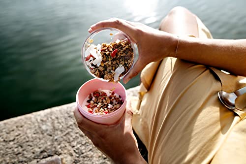 MEPAL, Lunchpot with 2 Lids, a Detachable Small Storage Container for Nuts or Fruit, Portable, BPA Free, Nordic Pink, 500ml+200ml|17oz + 6.7oz, 1 Count
