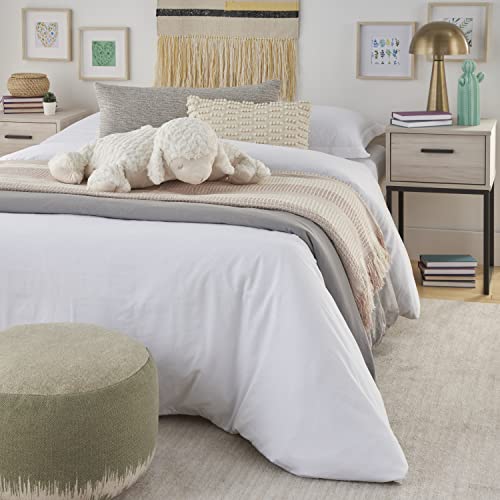 Mina Victory Plush Lines Foldable Lamb Stuffed Animal Ivory 18" x 22" Throw Pillow