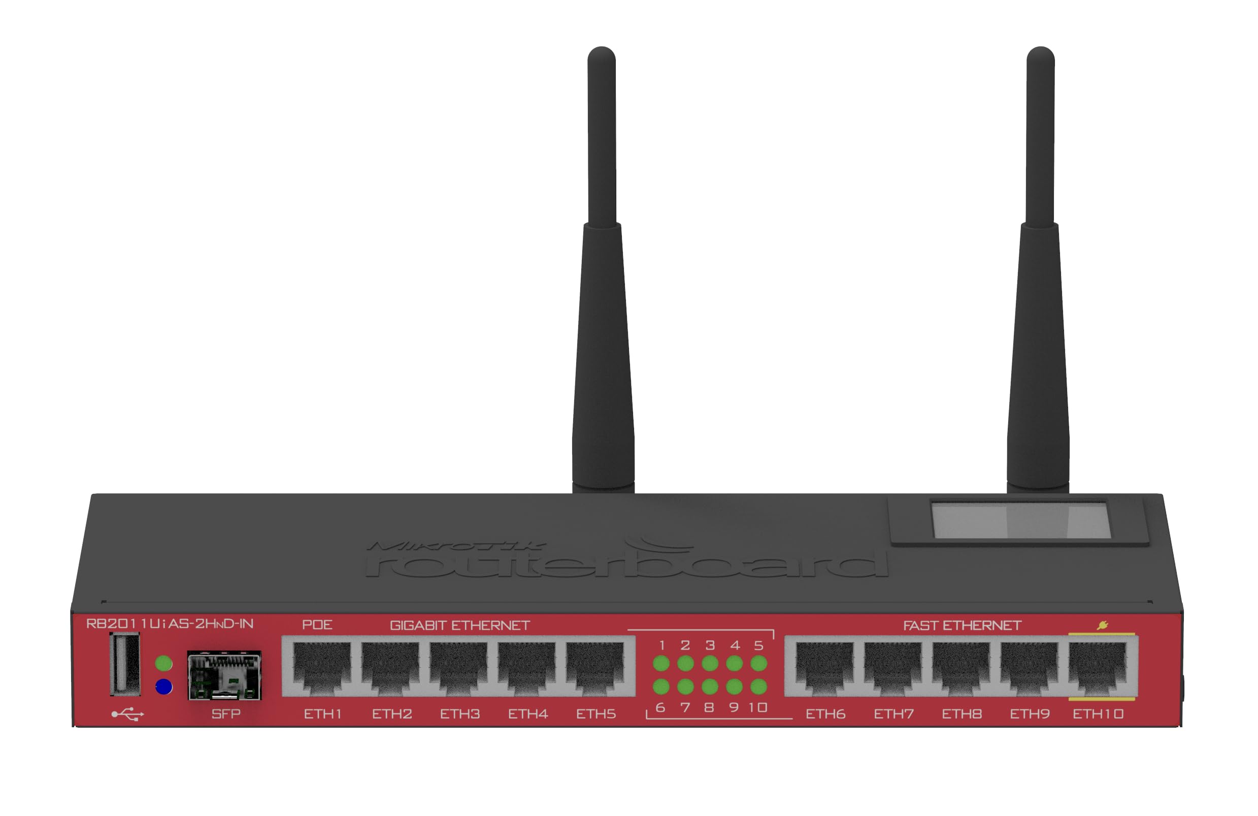 Mikrotik RouterBOARD RB2011UiAS-2HnD-IN Wireless Router 2.4GHz 10-Ports 802.11b/g/n