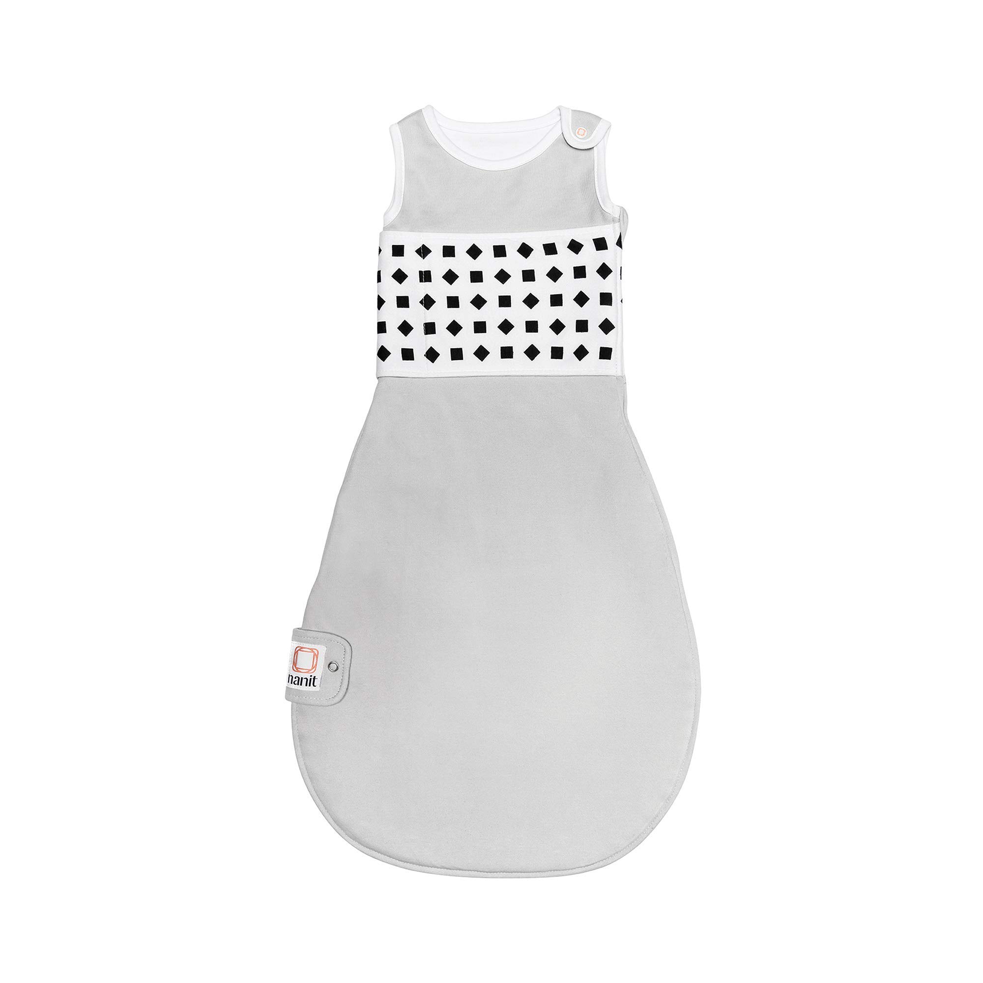 Nanit Breathing Wear Sleeping Bag – 100% Cotton Baby Sleep Sack - Works Pro Baby Monitor to Track Breathing Motion Sensor-Free, Real-Time Alerts, Size Small, 3-6 Months, Pebble Grey