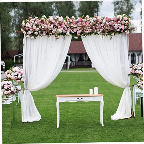 DECHOUS 1pc Chiffon Backdrop Curtain Wedding Backdrop Curtain Macrame Curtain Background Drapery Arches for Weddings White Wedding Dresses for Bride White Decor Wedding Background Drapery