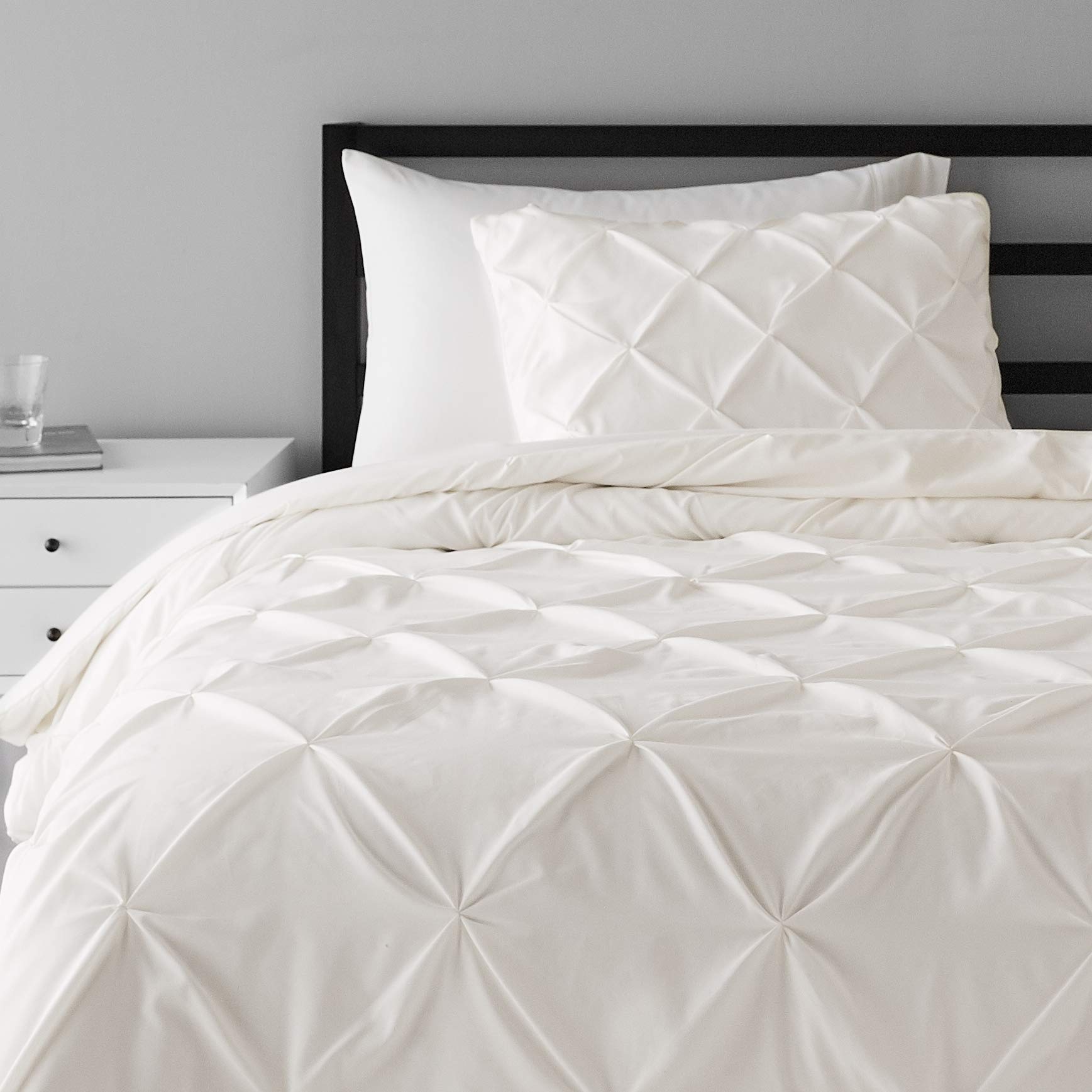 LinenEra Cream Pinch Pleat Super King Plus(120x120) Duvet Cover Set All Season 5pcs Cotton