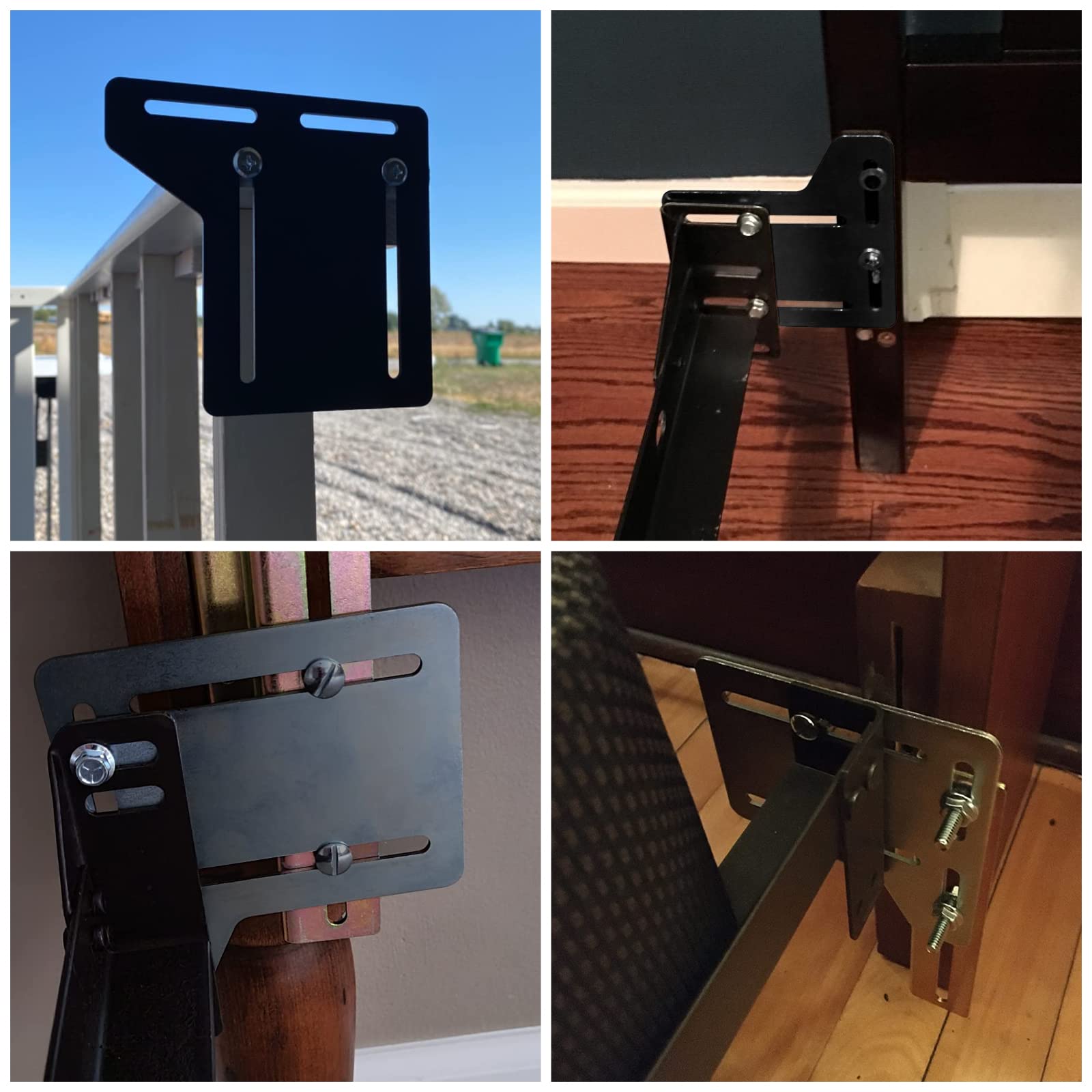 Bed Frame Brackets 2PCS Bed Rail Hardware Adapter for Headboard Heavy Duty Metal Bed Frame Extenders Attachment Brackets for Adjustable Bed Base Parts
