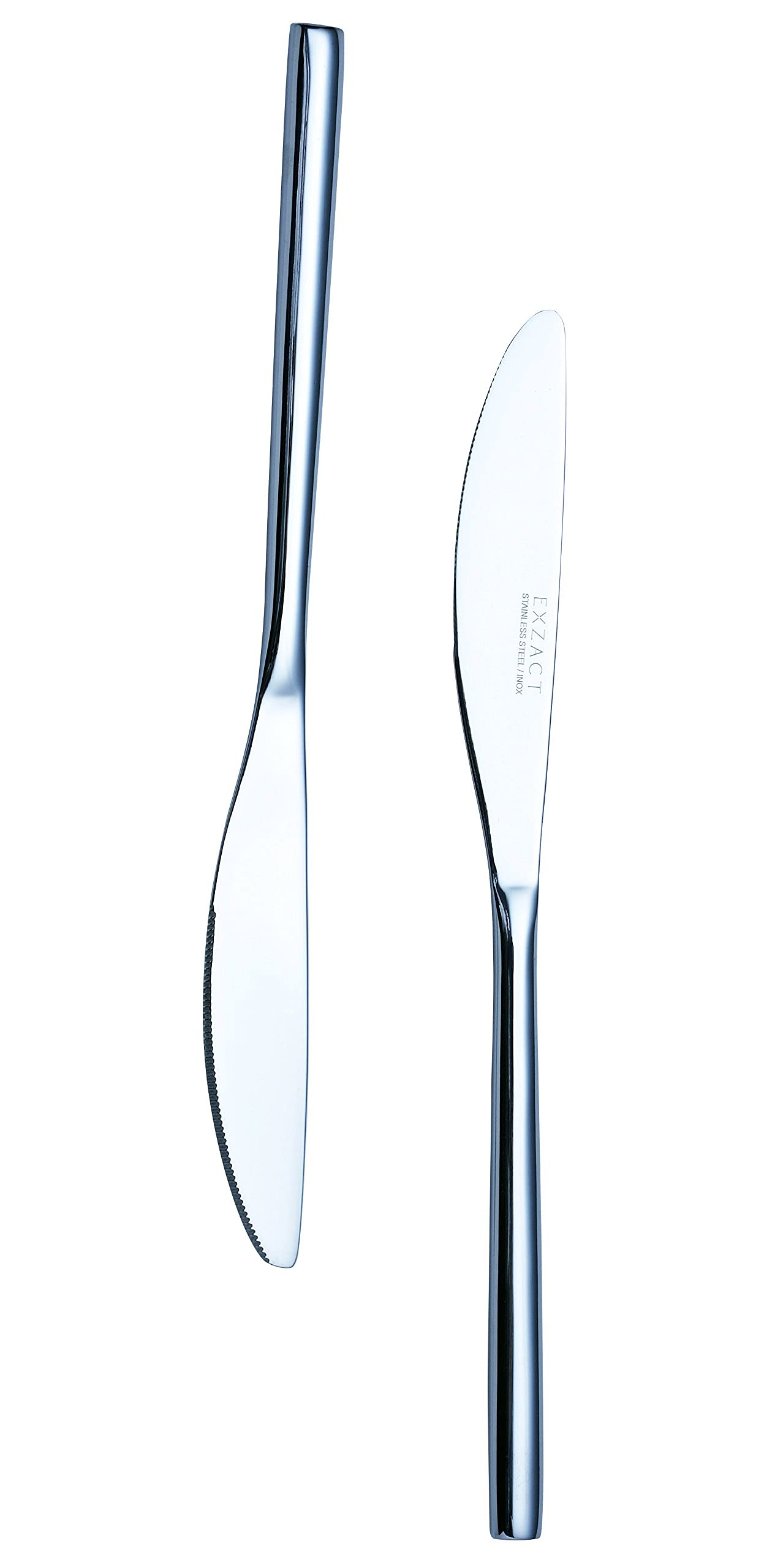 Exzact Silverware 24pcs Flatware Forged Stainless Steel - 6 x Forks, 6 x Table Knives, 6 x Tablespoons, 6 x Teaspoons - Service for 6 (24 pcs Hand Forged)