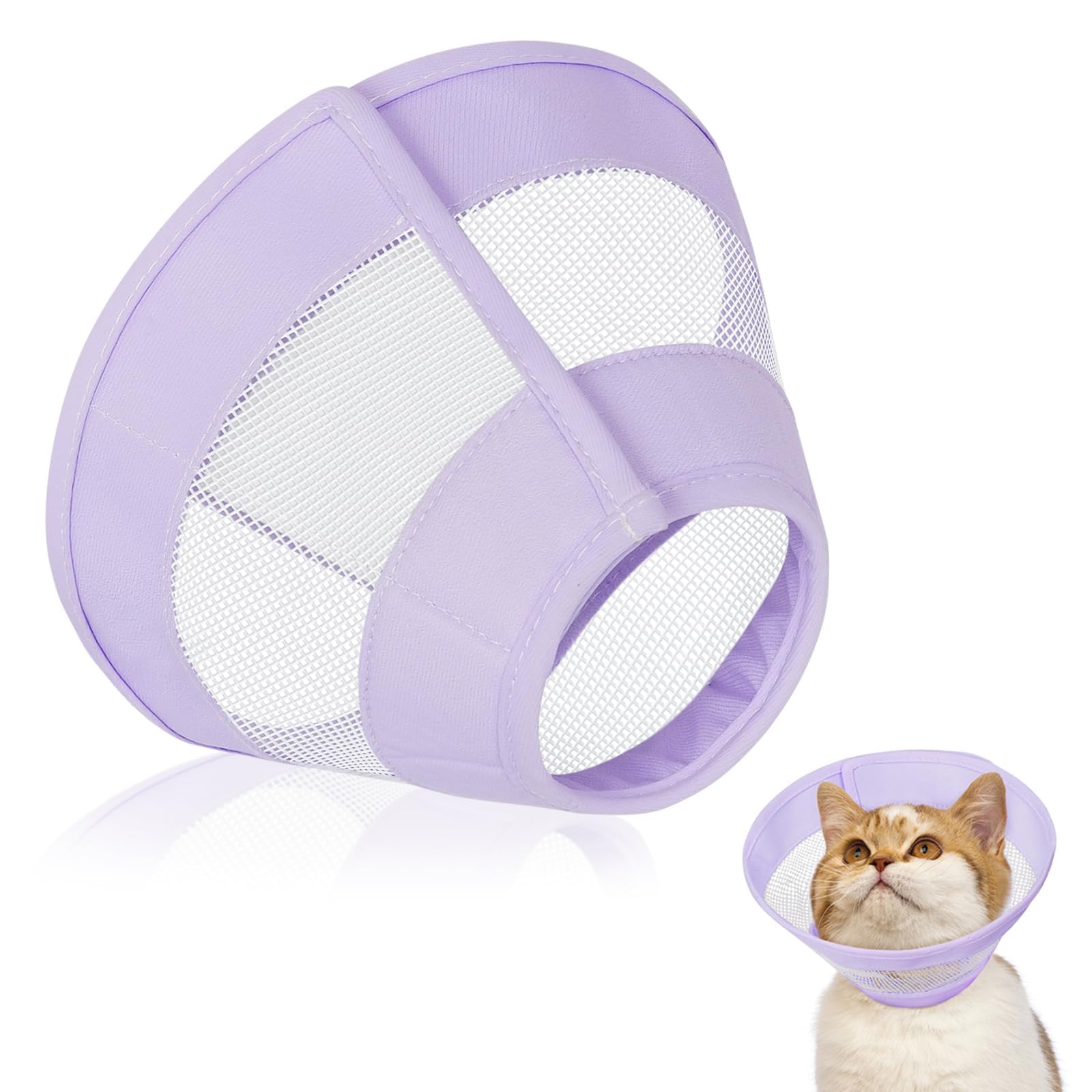 Cat Cone, Soft Cat Cone Collar(Purple, L)