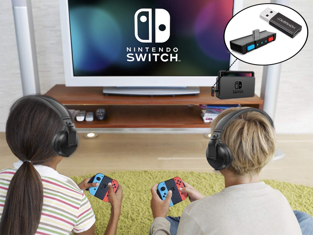 HomeSpot Bluetooth Audio Adapter with USB-C, Built-in mic, for Nintendo Switch, PS4, PS5, PC, Supports Headphones mic, aptX Low Latency, Dual Headphones, in-Game Voice Chat