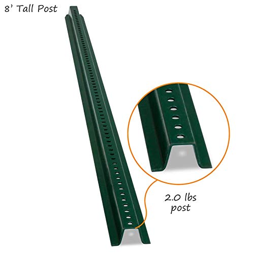 SmartSign U-Channel Sign Post, Heavy Duty, 8' Tall Baked Enamel Steel Post, Made in USA