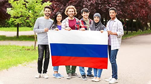 DANF Russia Flag 3x5 Ft Thick Polyester, Fade Resistant, Brass Grommets, Canvas Header, Double Sided Russian National Flags 3x5 Feet