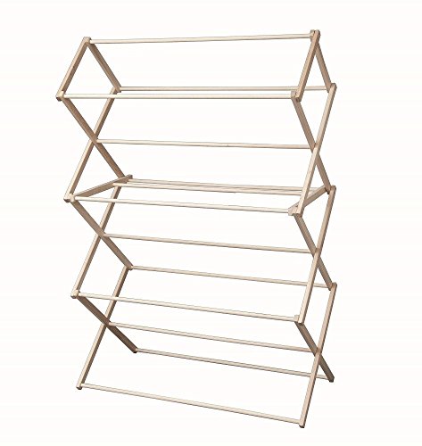 Saving Shepherd Extra Large Wood Laundry Drying Rack Collapsible, 48" Floor Unit