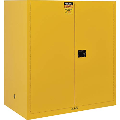 Global Industrial 110 Gallon Drum Storage Safety Cabinet, Manual Close w/Rollers