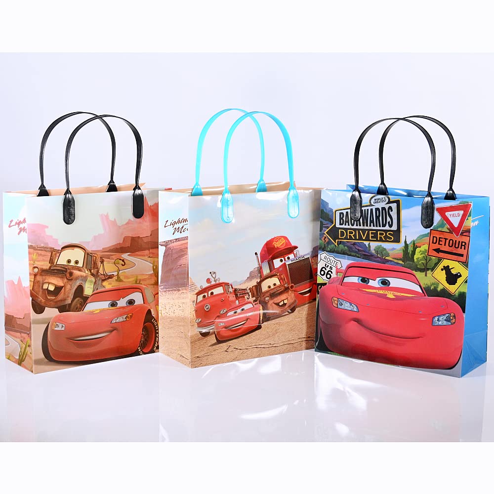 Disney Car Authentic Licensed 12 Party Favor Reusable Goodie Medium Gift Bags 8"