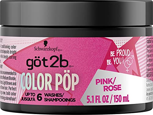 Got2b Color Pop Semi-Permanent Hair Color Mask, Pink, 5.1 oz