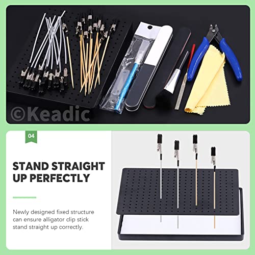 Keadic 37Pcs Model Tool Paint Kit Includes Professional Gundam Model Basic Tools, Painting Stand Base Holder and Alligator Clip Sticks Modeling Tools for Airbrush Hobby Model Building Parts Assemble