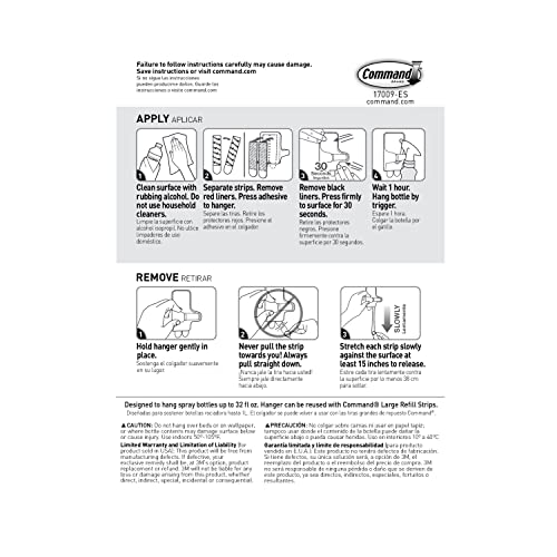 Command Spray Bottle Hanger, Total 2 Holders with 4 Command Strips, 2 Pack of 1 Hanger, Organize Damage-Free