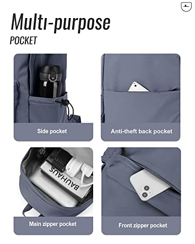 Dark blue Backpack for Women Men, Waterproof High School Bookbag,Lightweight Casual Travel Daypack,Classic Basic College Backpack,Middle School Bag for Teen Girls Boys