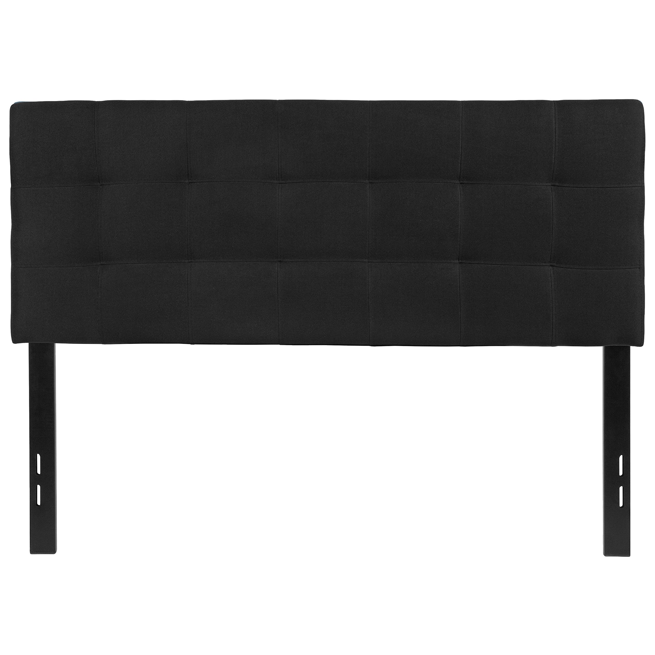 EMMA + OLIVER Quilted Tufted Upholstered Full Size Headboard in Beige Fabric