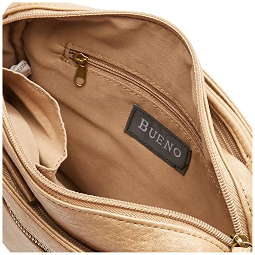 Bueno of California Smooth Faux Leather Crossbody, Sand