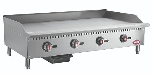 Kratos 29Y-009 48" Commercial Restaurant Gas Countertop Griddle, Thermostatic Controls, 4 Burners, 120,000 BTU Output