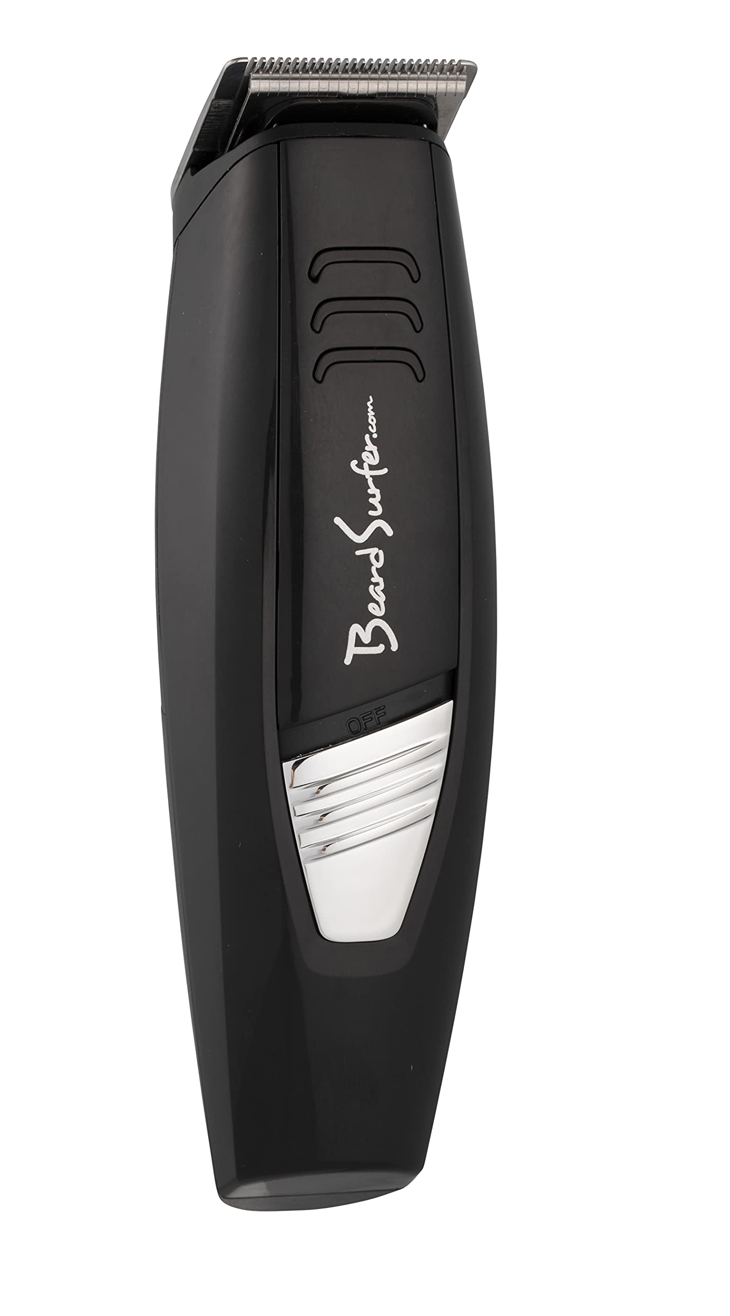 Beard Surfer Facial Hair Trimmer for Men Travel Beard Mustache Kit Compact Mini Size Shaver AAA Battery Operated Grooming Set Black Matte Color
