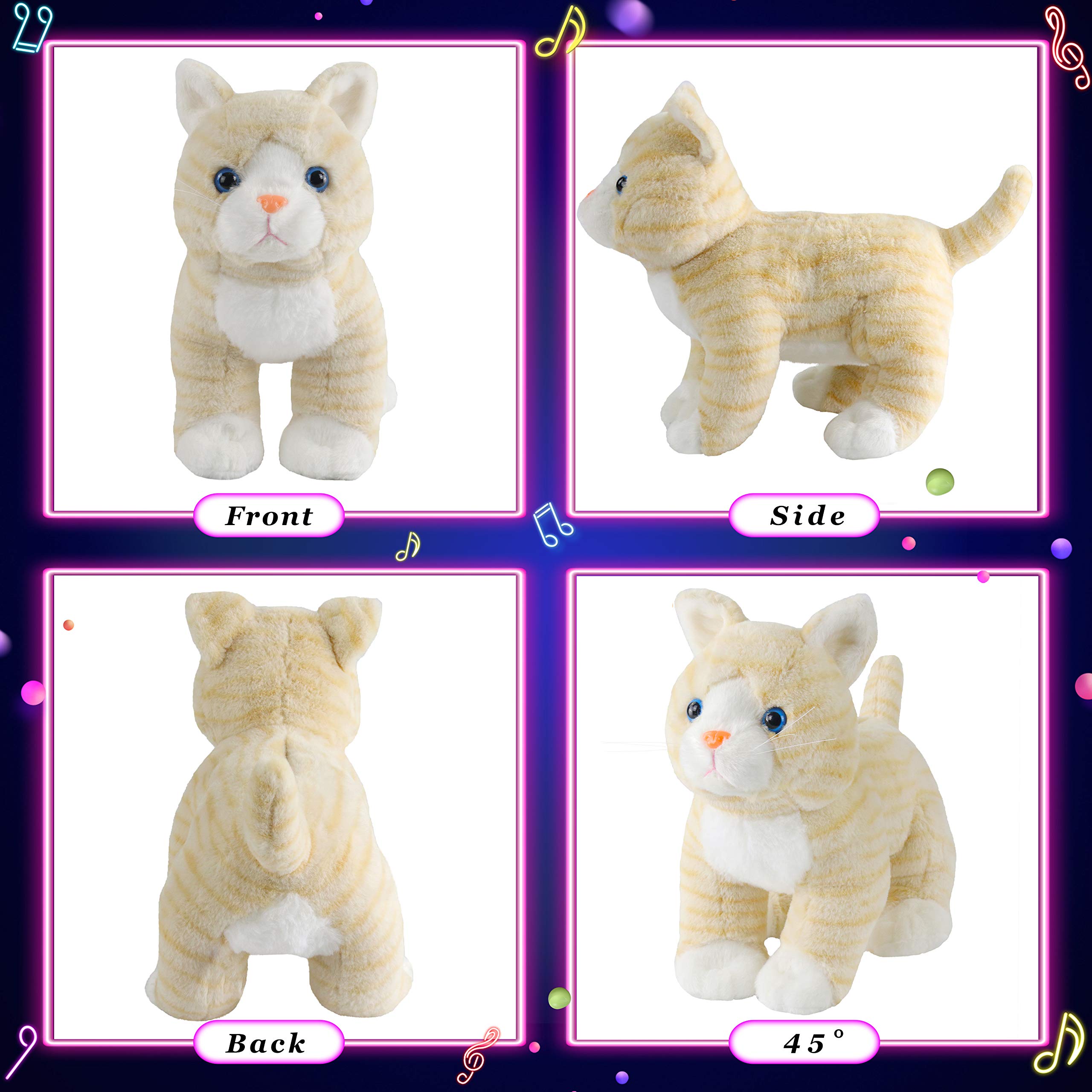 Glow Guards 14'' Light up Kitty Stuffed Animal Soft Realistic Cat Plush Toy with LED Night Lights Glow Birthday Children's Day Gifts for Toddler Kids