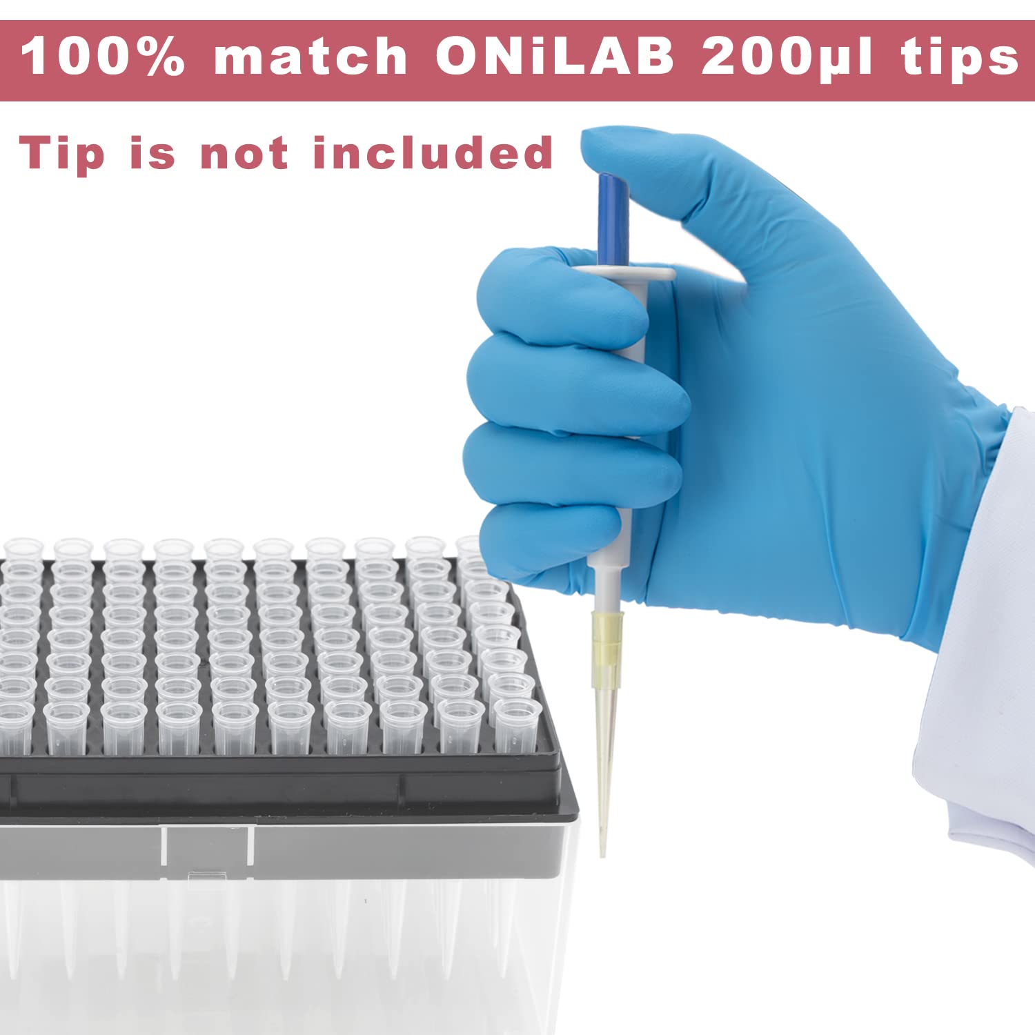 ONiLAB Mini Fixed Volume Pipette Manual Single Channel Pipettor, Laboratory Micro Pipette ,Micropipette Volume 100μl Blue