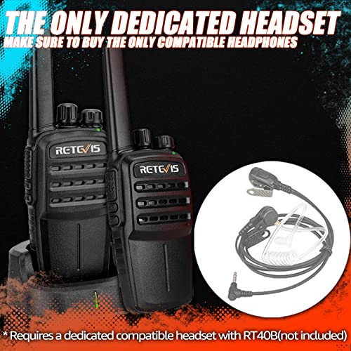 Retevis RT40B Walkie Talkies Long Range for Adults,Rechargeable 2 Way Radios with Built-in High Power Speaker, Lightweight with Emergency Alarm, Portable Two Way Radios (6Pack)
