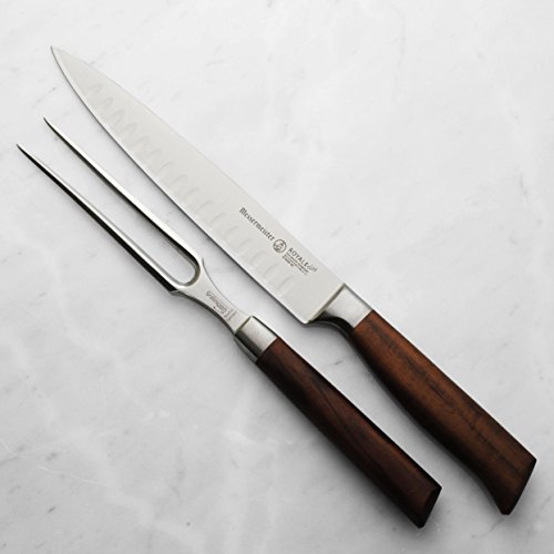 Messermeister Royale Elité Kullenschliff Carving Set / 2 Pc.,Black, Silver,E/9000-2KS