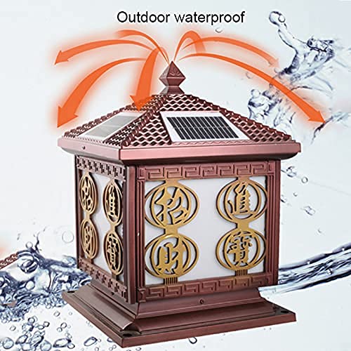 HSCW Brushed Aluminum, Acrylic Solar Outdoor Light Waterproof Decoration Wall Doorpost for Home Garden Post Column Headlight Solar Charging White