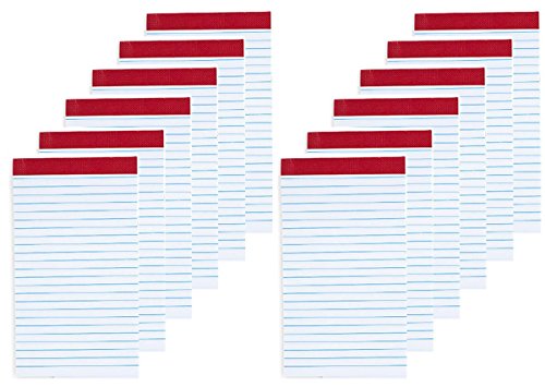Mead Ruled Memo Pads, 2 7/16" x 4 1/4, White, 40 Sheets per Pad, 2 Pads per Pack, Pack Of 6 = 12 Pads