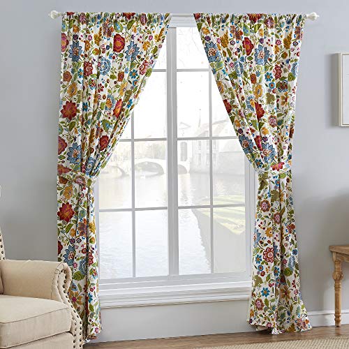 Greenland Home Astoria Curtain Panel Set, 84-inch L, White