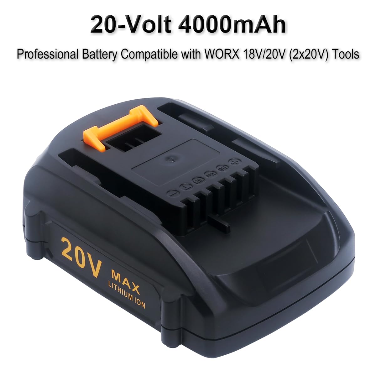 Biswaye 2-Pack 20V Lithium Battery WA3525 4.0Ah Compatible with Worx WA3575 20V PowerShare Battery WA3520 WA3578 WG163 WG170.9 WG545.6 WG261.9 WG184 WG154