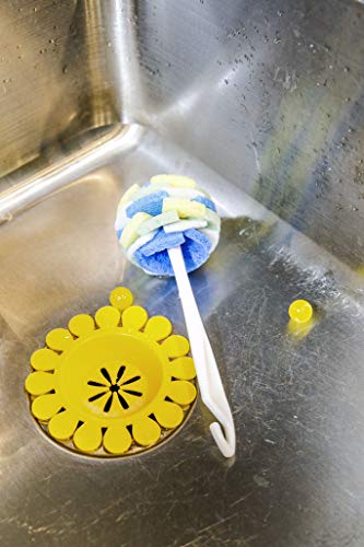 Compac’s Sink Daisy, Scented Kitchen Sink Strainer - Infuses and Freshens Your Sink with Crisp, Clean, Exciting Scents, While Protecting Garbage Disposals & Drains, Mandarin, Pack of 12