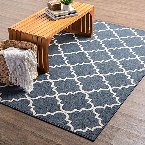 Mohawk Home Soho Fancy Trellis Navy Geometric (5' X 7') Area Rug
