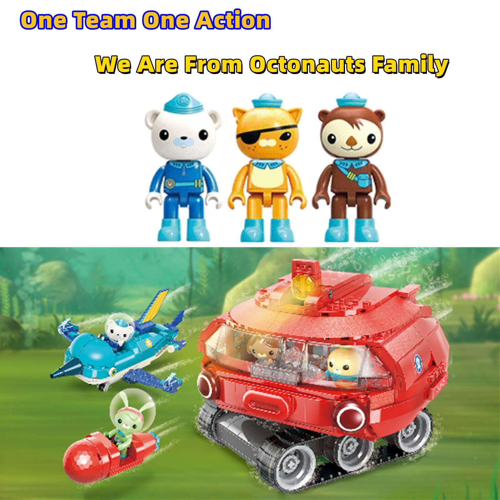 Building Blocks Set Toy, GUP-X Launch &Rescue Vehicle Dashi & Barnacles Shellington Kwazii Building Sets,632 pcs Build Bricks Kits,for Kids Best Gift Toys