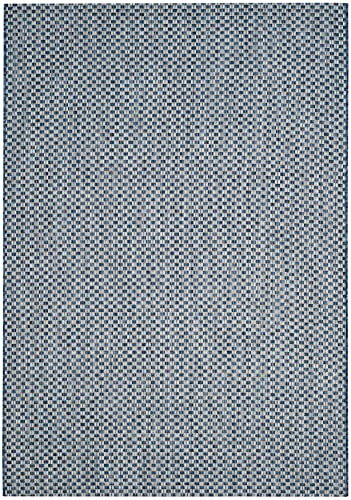 SAFAVIEH Courtyard Collection 5'3" x 7'7" Blue/Light Grey CY8653 Indoor/ Outdoor Waterproof Easy-Cleaning Patio Backyard Mudroom Area-Rug